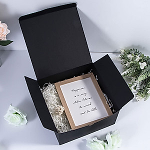 NIGNYA Kraft Gift Boxes with Lid 8x8x4 inches 10 Pack Black Cardboard Paper Gifts Boxes Large Boxes for Presents, Bridesmaid Proposal, Wedding, Birthday