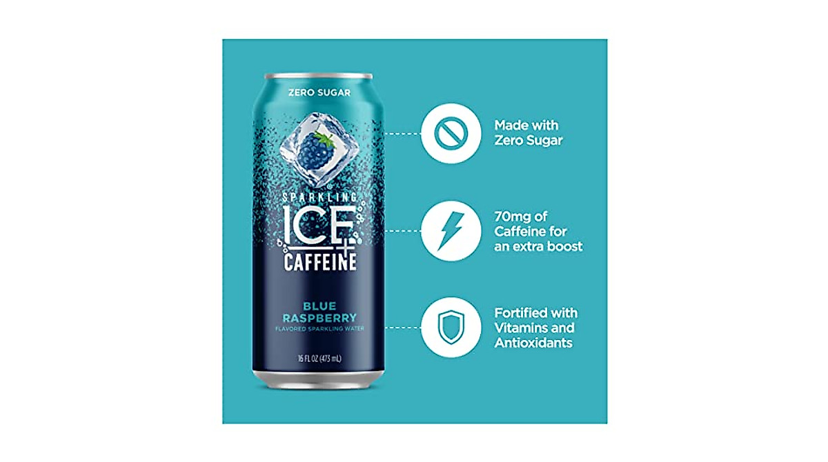 Sparkling Ice +Caffeine Blue Raspberry - Zero Sugar & Low Calorie