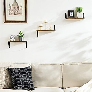 TFER Floating Wall Shelves for Bedroom/Bathroom, Set of 3, Hanging Shelf for Living Room/Kitchen/Laundry Room, Wall Mounted Shelves, Rustic Wood Shelves Great Value for Home