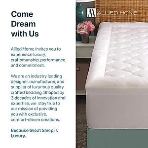 Allied Home Gel Fiber Filled Plush Mattress Topper - Mattress Cover 300TC Cotton Hotel Mattress Topper - Down-Alternative Mattress Pad California King - 72” x 84” x 2