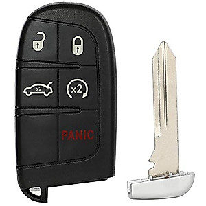 SCITOO Keyless Entry Remote Key Fob SHELL CASE Replacement for 4 Buttons Uncut Car Key for Dodge CHARGER CHALLENGER 2012-2014 DART 2013-2016 for Chrysler 300 2012-2014 1pc FCC M3N-40821302