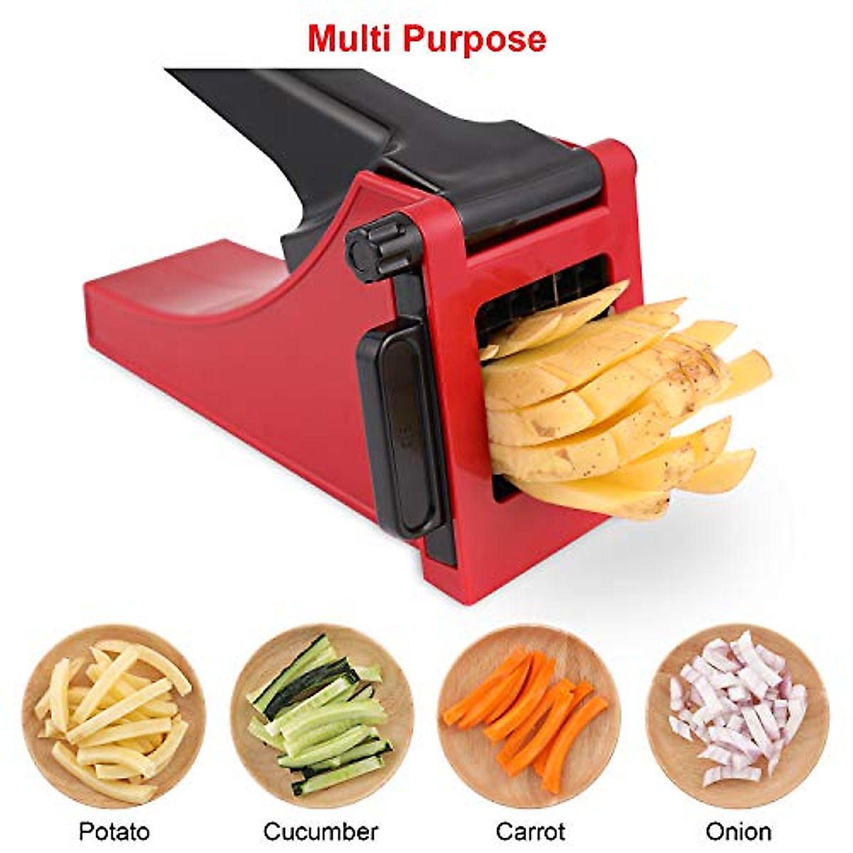 French Fry Cutter, Geedel Professional Potato Cutter for French Fries, Potato Slicer French Fry Maker for Carrot, Cucumber, Onion, Zucchini and more