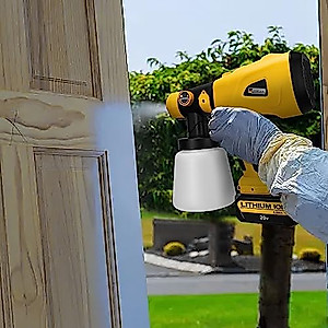 Paint Sprayer with Brushless Motor, Cordless for DeWALT 18V/20V Max Battery HVLP Electric Paint Gun, 4 Size Nozzles Spray Gun for Countless Painting, Fence, Walls, Cars, Chairs (Battery NOT Included)