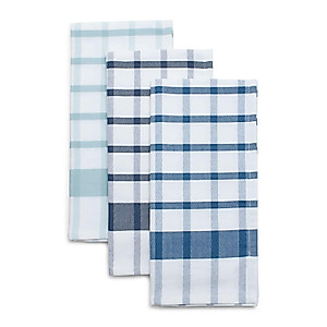 Sur La Table Plaid Twill Kitchen Towels, Set of 3, Gray