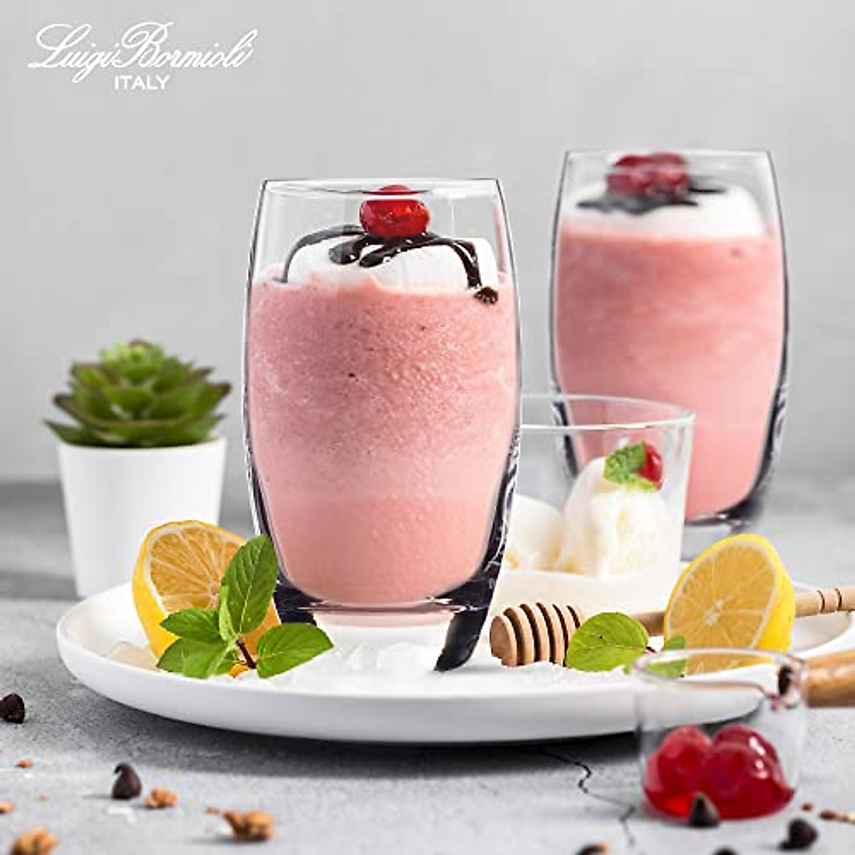 Luigi Bormioli Crescendo 20-Ounce Tumblers, Set Of 4, Crystal SON-hyx Glass, Made In Italy.