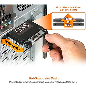 ICY DOCK 2.5 inch SATA SSD Removable Hard Drive Bay Adapter for PCIe Expansion Card Slot | ToughArmor MB839SP-B
