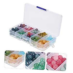 COHEALI DIY Handmade Beads Gemstone Bead Bracelet Jewelry Bracelets Glass Necklace Jewelry DIY Round Beads Glass Spacer Beads DIY Craft Loose Bead DIY Beads Kit Glass Beads Set 200pcs