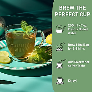 HANDPICK, Spearmint Tea Bags (100 Herbal Tea Bags) Premium Spearmint Leaves, Caffeine Free | Non-GMO, Gluten Free | Round Eco-Conscious Tea Bags | Light & Fresh