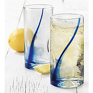 Libbey Impressions Tumbler Glasses, Set of 4 (Blue Ribbon)