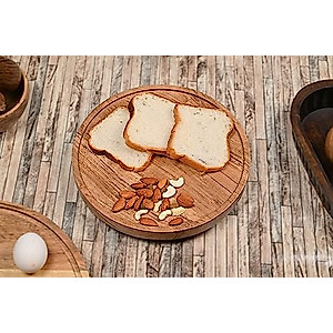 EDHAS Acacia Wood Lazy Susan Turntable for Table, Kitchen Countertop, Dining, Decorative,Countertop,Pantry (10" x 10" x 1.5")