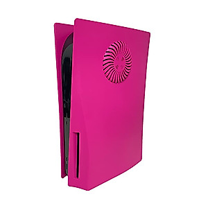 PS5 Plate Cover Case PS5 Faceplate Cooling Version Skin for Playstation 5 Disc Edition Upgraded Turbo Vents PS5 Replacement Side Plate Hard Shockproof ABS Anti-Scratch PS5 Plate Cooling Nova Pink