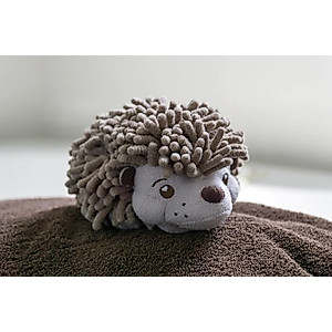 SoapSox Kids Exfoliating Bath Scrub (Hendrix The Hedgehog) - Soft Animal Toy Wash Cloth Sponge with Soap Pocket Insert - Fun Loofah Characters for Babies, Kids and Children