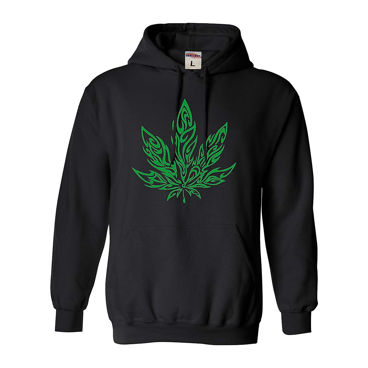 Go All Out 3X-Large Black Mens Giant Psychedelic Pot Leaf Marijuana 420 Sweatshirt Hoodie