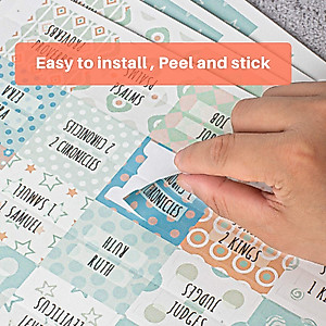 SUREFORU Bible Tabs Old and New Testament, Large Print and Easy-to-Read Bible Journaling Supplies, Personalized Bible Tabs for Women, Paper labels, Laminated 80 Bible Index Tabs (66 Books, 14 Blanks).