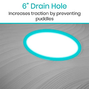 Vive Shower Mat - 22" by 22" Square Non Slip Large Bath Mat for Bathtub - Patented Design - Suction Cup Traction Skid Pad for Stalls Floors Tub - Textured Rubber with Drain Hole