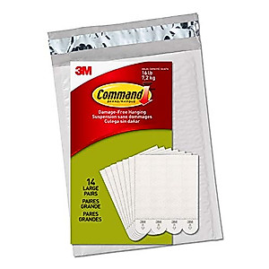 Command Clear Variety Kit, Hooks and Strips to Hang Up to 19 Items, Organize Damage-Free & Large Picture Hanging Strips Heavy Duty, White, Holds up to 16 lbs, 14-Pairs, Easy to Open Packaging