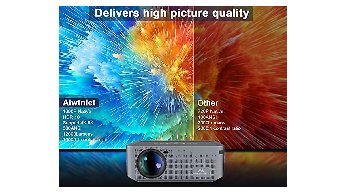 4K 8K Projector with 5G WiFi & Bluetooth - Alwtniet
