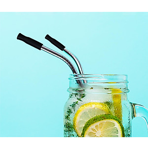 Mini Skater 16Pcs Silicone Straws Tips Food Grade Reusable Anti-Scald/Cold Straws Cover Fit for 3/10 Inch Wide(8mm Out diameter) Stainless Steel Straws (Black-Large)