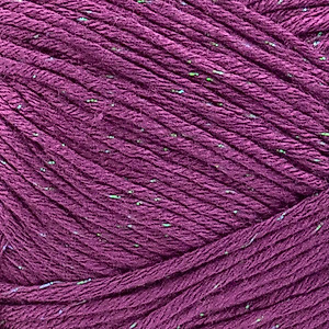 (3 Pack) Lion Brand Yarn Truboo Sparkle Bamboo Yarn, Plum