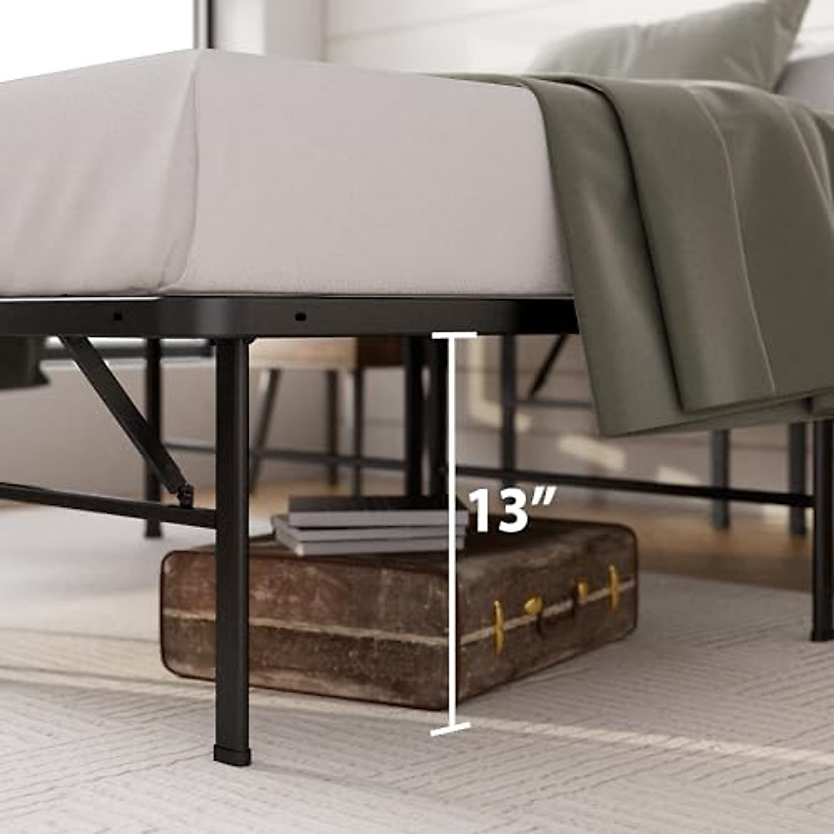 ZINUS SmartBase Heavy Duty Mattress Foundation, 14 Inch Metal Platform Bed Frame, No Box Spring Needed, Sturdy Steel Frame, Underbed Storage, Twin