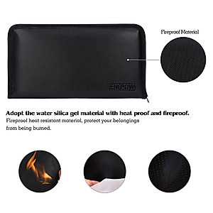 Expanding File Folder Document Organizer Fireproof Money Bag A5 Size 13 Pockets Zipper Closure Portable Filing Wallet Holder Storage for Check,Bill,Receipts,Tickets(11.4" x 6.3")