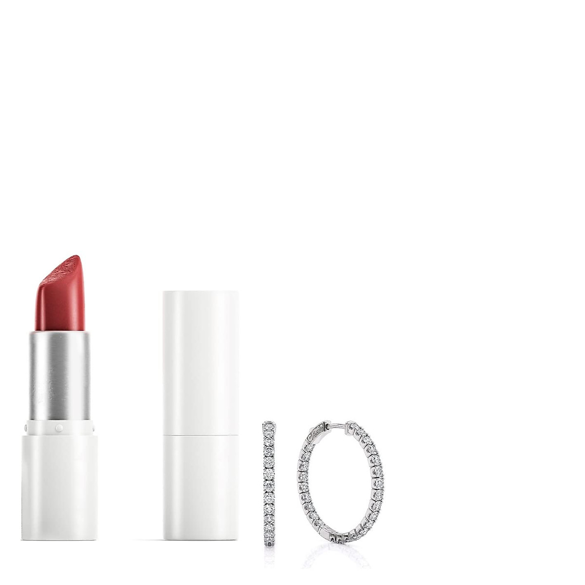 3 Carat Moissanite Inside Out Hoop Earrings for Women in 925 Sterling Silver (G-H, VS, cttw, DEW) Secure Lock by Beverly Hills Jewelers