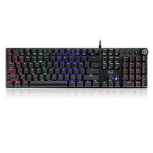 Adesso RGB Programmable Mechanical Gaming Keyboard with Detachable Magnetic Palmrest, 108 Keys, Black