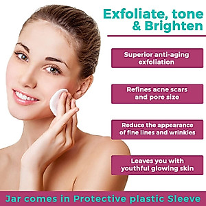 MAJESTIC PURE Glycolic Acid Pads for Face & Body - 20% Resurfacing Exfoliating Pads with Vitamin C,E,B5,AloeJuice, GreenTea & Rosemary Oil - For Skin Tone, Acne, Fine Lines & Dark Spots - Peel Pads 60