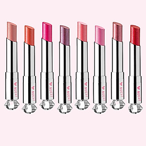 Nuest Diamond Shine Metallic Sparkle Lip Color with Vitamin E Cosmetics, Easy Application, High Pigment Full Coverage in 8 Glittery Shades, Cruelty Free, Vegan (Sweet Berry)