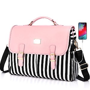 LOVEVOOK Laptop Bag for Women Large Capacity Computer Bags Cute Messenger Bag Briefcase Business Work Bags Purse, 15.6inch, Pink-Pro