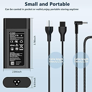 New Slim 19.5V 65W 45W for HP Laptop Charger Blue Tip,Power Supply for HP Stream 11 13 14 HP Pavilion 11 13 HP Chromebook 11 14 HP Pavilion x360 x2 11 13, HP ProBook 430 G3 G4 and More(4.5mm * 3mm)