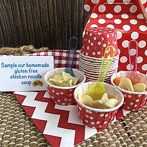 Red Bulk MINI Candy Nut Paper Cups- Christmas Valentine 4th of July Party Supply - Mini Baking Liners - Red Polka Dot - 100 Pack