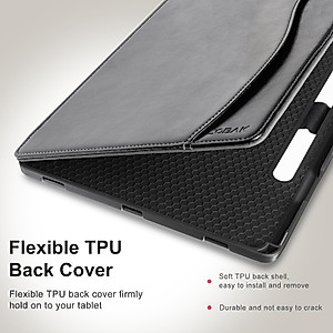 CoBak Case for Samsung Galaxy Tab S9 Plus 2023, Premium PU Leather Cover with S Pen Holder, Front Pocket & Multiple Viewing Angles, Auto Sleep Wake Feature for Samsung Galaxy Tab S9+