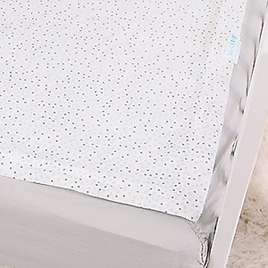 QuickZip Crib Sheet Set - Faster, Safer, Easier Baby Crib Sheets - Includes Gray Wraparound Base & 3 Zip-On Sheets - 2 Gray Dot Cotton, 1 Gray Cotton - Fits All Standard Crib Mattresses