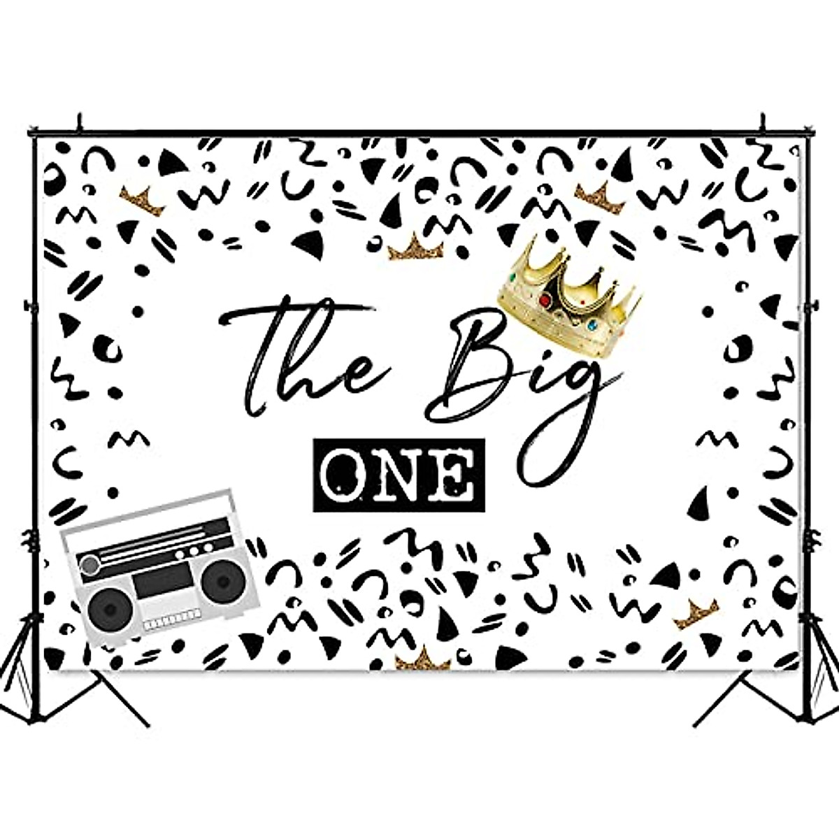 Mocsicka Hip Hop 1st Birthday Backdrop Our Notorious is The Big One Party Decoration Old School Rap The Big One First Birthday Photography Background (7x5ft (82x60 inch))