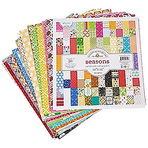 DOODLEBUG 5719 Value Kit Cardstock 12"X12", 50 Sheets
