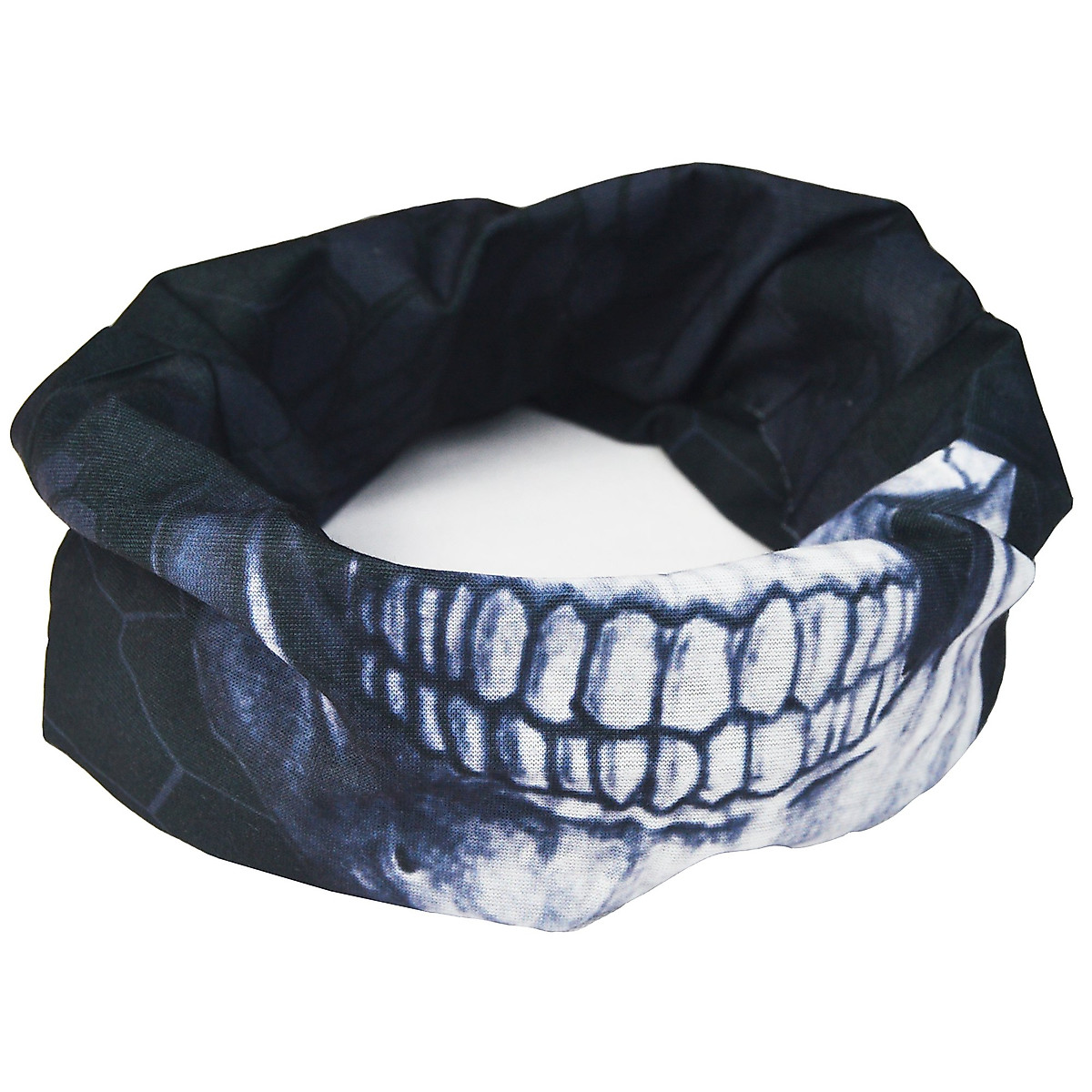 Obacle Skull Face Mask Half for Dust Wind UV Sun Protection Seamless 3D Tube Mask Bandana for Men Women Durable Thin Breathable Skeleton Mask Motorcycle Riding Biker Cycling (Black White Skull)