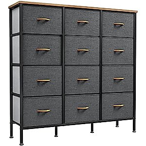 YITAHOME Bedroom Dressers with Drawers - Fabric Dresser for Closet, 12 Drawer Fabric Dresser, Living Room, Hallway, Closets & Nursery - Sturdy Steel Frame, Wooden Top & Easy Pull Fabric Bins