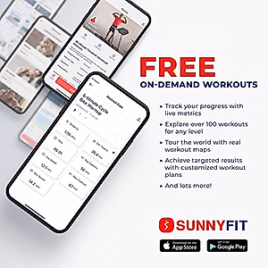 Sunny Health & Fitness Essentials Series Magnetic Smart Recumbent Bike with Exclusive SunnyFit App Enhanced Bluetooth Connectivity – SF-RB422003