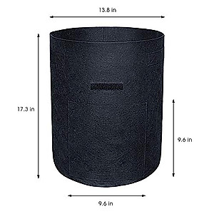 Gardzen 6 Pack BPA-Free 10 Gallon Vegetable Grow Bags with Access Flap and Handles, Suitable for Planting Potato, Taro, Beets, Carrots, Onions, Peanut