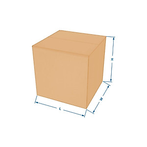 BannerBuzz Shipping Corrugated Box, 100% Recyclable, Made of Double Wall B+C Flute Corrugated Fiberboard in Natural Brown Kraft Paper with ECT 34# (24" L X 24" W X 24" H, Pack of 100)