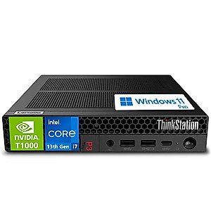 Lenovo ThinkStation P3 Tiny Intel i7-13700T, 32GB DDR5, 1TB NVMe, T1000 8GB Graphics, WiFi 6 + BT, RJ-45, 4X miniDP, DP Port, HDMI, W11P, 3YR, Business Desktop