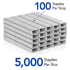Swingline Staples, Heavy Duty, 1/4" Length, 25 Sheet Capacity, 100/Strip, 5000/Box, 1 Pack (79394), Silver