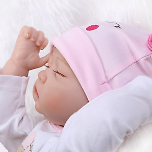 OCSDOLL Reborn Baby Dolls 22" Cute Realistic Soft Silicone Sleeping Baby Dolls Real Newborn Baby Doll Girl with Closed Eyes