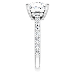 925 Silver, 10K/14K/18K Solid Gold Moissanite Engagement Ring 3 CT Princess Cut Handmade Solitaire Ring, Diamond Wedding Ring for Women/Her Anniversary Ring, Birthday Gifts,VVS1 Colorless Ring