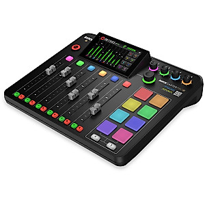 Rode RODECaster Pro II Integrated Audio Production Studio Console Bundle with 4x Cardioid Dynamic Broadcast Microphone, 4x Headphones, 2x Broadcast Arm, 2x Mic Stand, 4x Cable, 32GB Memory Card