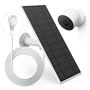 Solar Panel Charger for Google Nest Camera Outdoor and Indoor (Battery Version), 5V 5W Nest Cameras Solar Panel with 13.1Ft Fast Charging Cable, IP65 Waterproof Solar Power Made for Google Nest