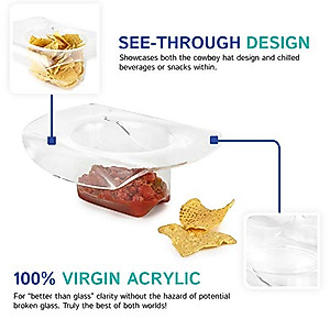 Huang Acrylic Large Cowboy Hat | Perfect for Home Decor or Chip and Dip Serving Bowl | Used for Decor, Dinning, Serving, Hosting | Durable Construction, Easy to Clean Premium Acrylic Clear