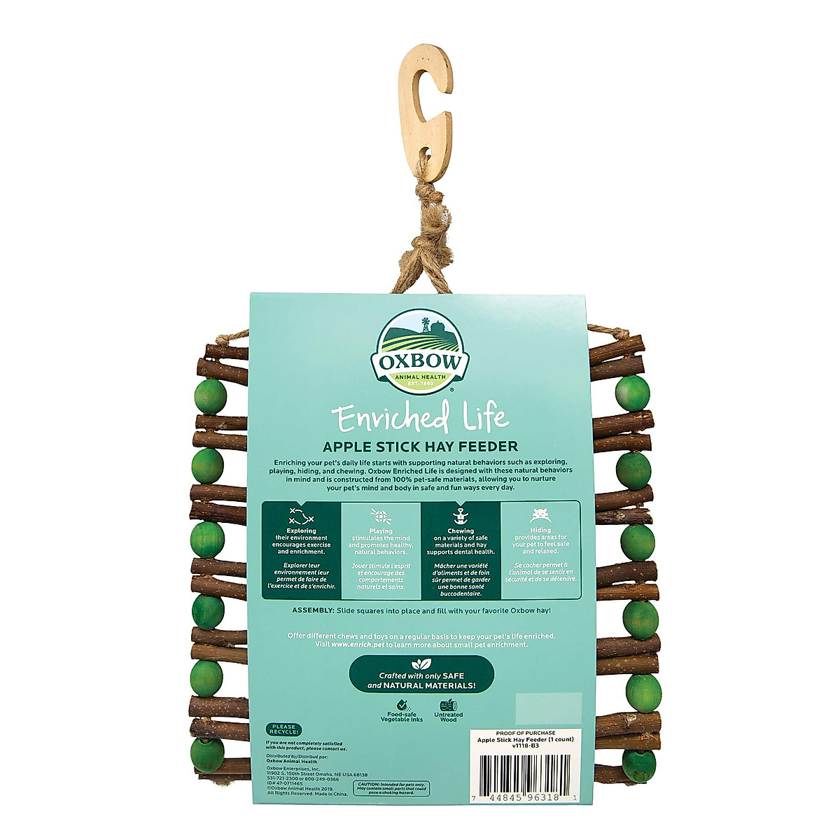 Oxbow Enriched Life Apple Stick Hay Feeder