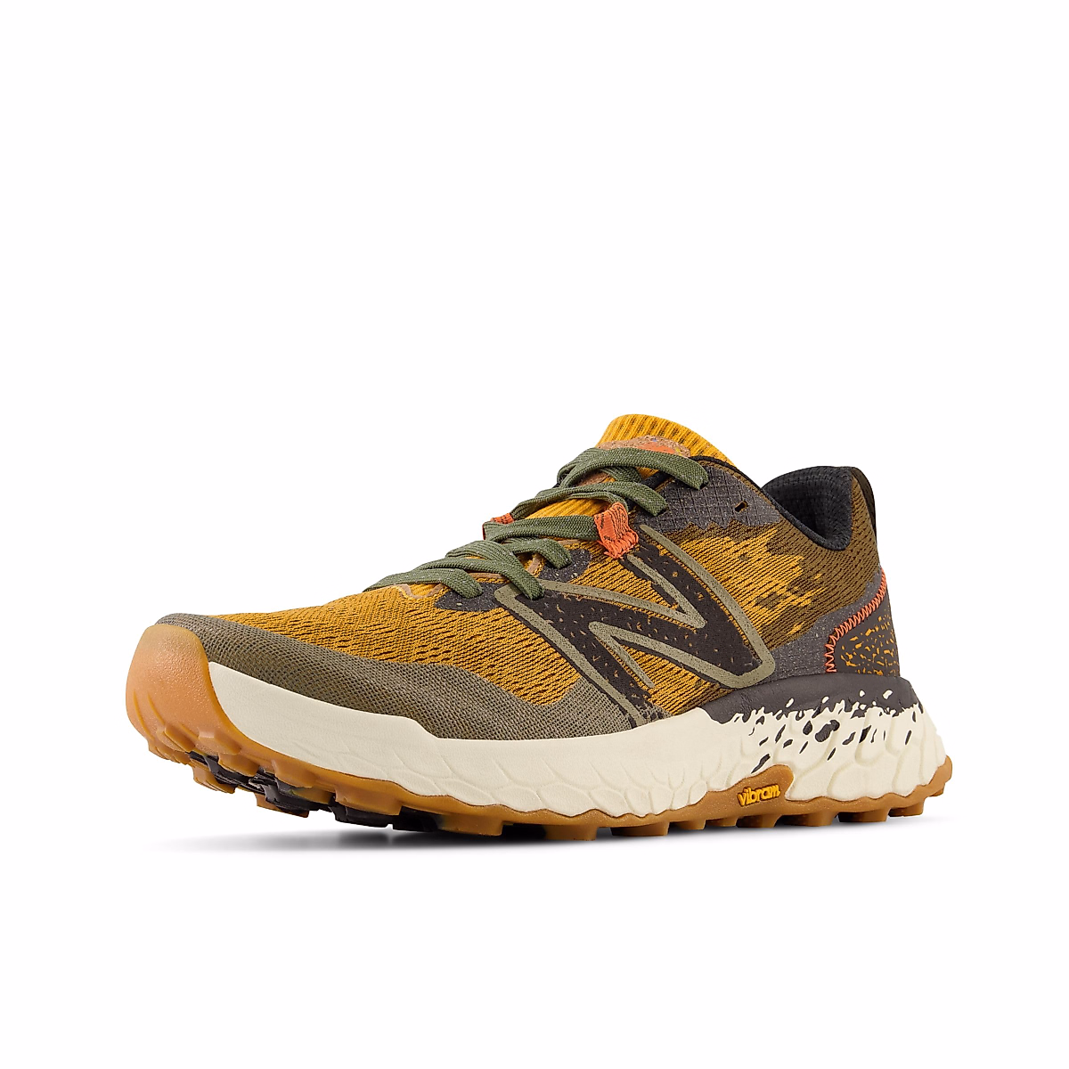 New Balance Men's Fresh Foam X Hierro V7 Running Shoe, Golden Hour/Dark Camo/Black, 11